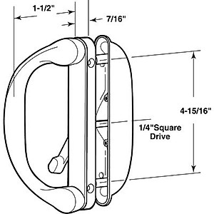 Sliding Patio Door Handle Set for Milgard, White