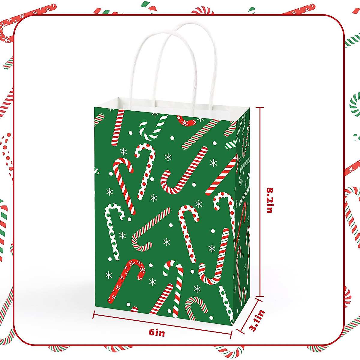 Christmas Gift Bags - 12 Pack Christmas Bags for Gifts - Small Christmas Gift Bags | Christmas Gift Baskets | christmas Treat Bags - Christmas Goodie Bag - Christmas Gifts for Kids Men Women