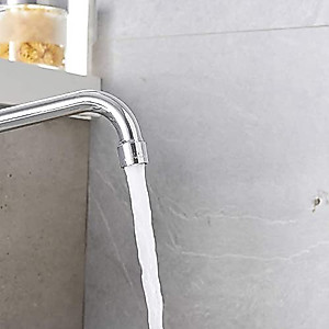 Evolvegoods Kitchen Sink Faucet with 10 Inch Swivel Spout Commercial Centerset Sink 2 Handle Polished Chrome Utility Laundry Restaurant rv Kitchen Faucets Wall Mount