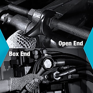 DURATECH Jumbo Combination Wrench Set, SAE, 6-piece, 1-3/8'' to 2'', CR-V Steel, Black Electrophoretic Coating, with Pouch