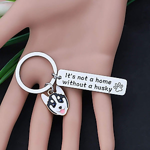 CYTING Dog Lover Gift It's Not A Home Without A Husky Keychain Dog Mom/Dad Gift
