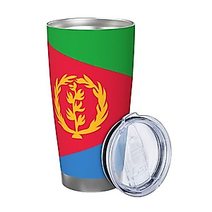 WXZYFP Car cup (single silver rim), can use a straw or drink directly, easy to use.Eritrean flag