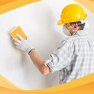 Gisafai 6 Pcs Drywall Sanding Sponge 9 x 4.5 x 3.1 Inch Sanding Blocks Drywall Washable and Reusable Drywall Sponge Sanding Blocks for Smoothing and Finishing Drywall Surfaces Tools