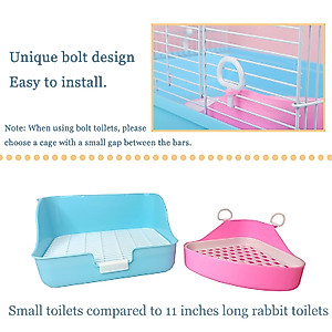 Hamiledyi Guinea Pig Potty Trainer Corner, Small Animals Triangle Plastic Litter Box, Bedding Litter Box Pee Pan Tray Toilet for Hamster Gerbil Bunny Ferret Chinchilla Hedgehog (Pink)