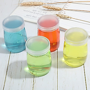 30 Packs 5 oz Plastic Jar with Clear Lids Reusable Containers Bulk Pudding Wide Mouth Mason Jars Small Spice Jars for Wedding Favors Baby Shower DIY Gift Jelly Herb Jams Candy Yogurt(30 Pieces)