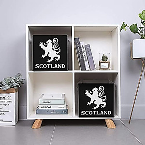 Lion Rampant Scotland Scottish Canvas Collapsible Storage Bins Cube Organizer Baskets with Handles for Home Office Car