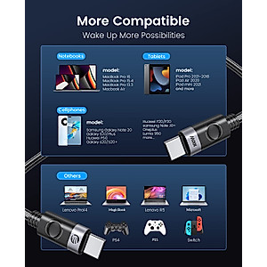 ORICO 100W 5A USB C Cable 2 Pack, USB C to USB C Cable Fast Charging Laptop Charging Cable USB C Cord Compatible for MacBook,iPad,Samsung,Switch,Pixel,LG