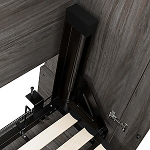 Bestar Versatile Murphy Bed in Walnut Gray, Sleeping Arrangement for Multipurpose Room, Full, Grey