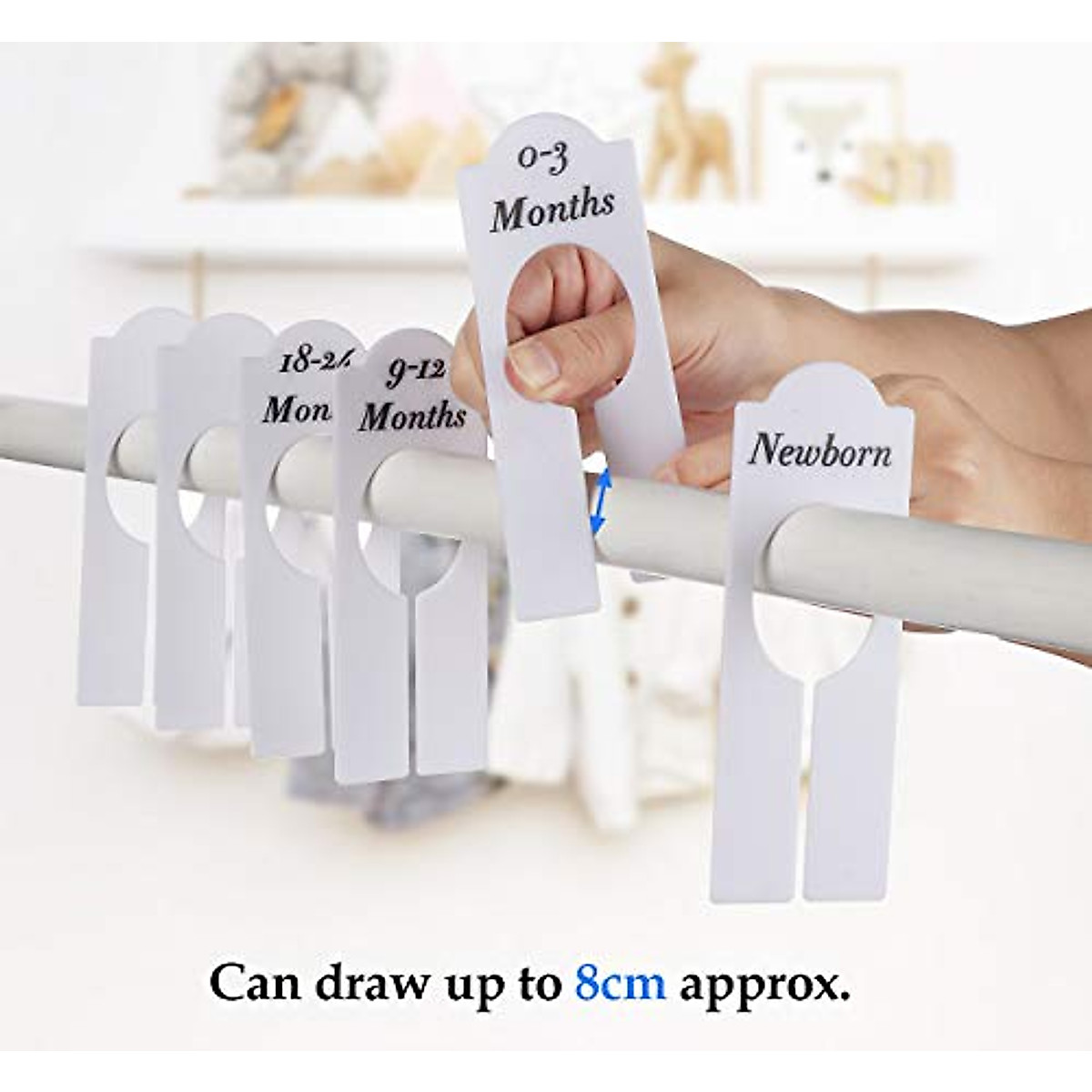 Lemonfilter 12 Pack Baby Wardrobe Dividers Plastic Nursery Closet Dividers Clothing Rack Dividers for Organize Baby's Clothes (White)