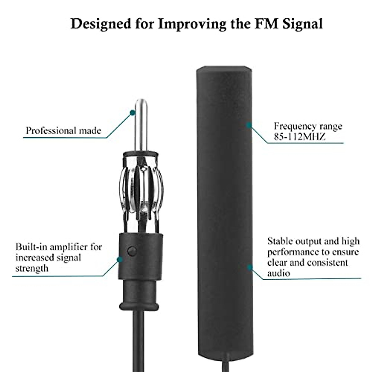 2 Pcs Universal Car FM AM Antenna,Hidden Windshield Adhesive Mount Patch Ant for Auto SUV Vehicle Truck Radio Stereo Receiver