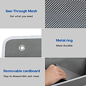 coastal rose Over the Door Organizer with 4 Large Pockets & 6 Mesh Side Pockets,Baby Storage Organizer with Clear Window,Door Organizer Hanging for Baby Nursery Bathroom Dorm Closet,Grey