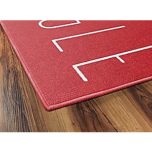 Brumlow MILLS Christmas Jingle Washable Festive Slogan Print Indoor/Outdoor Holiday Area Rug for Living or Bedroom Carpet, Dining Room or Kitchen Rug, 20" x 34", Red