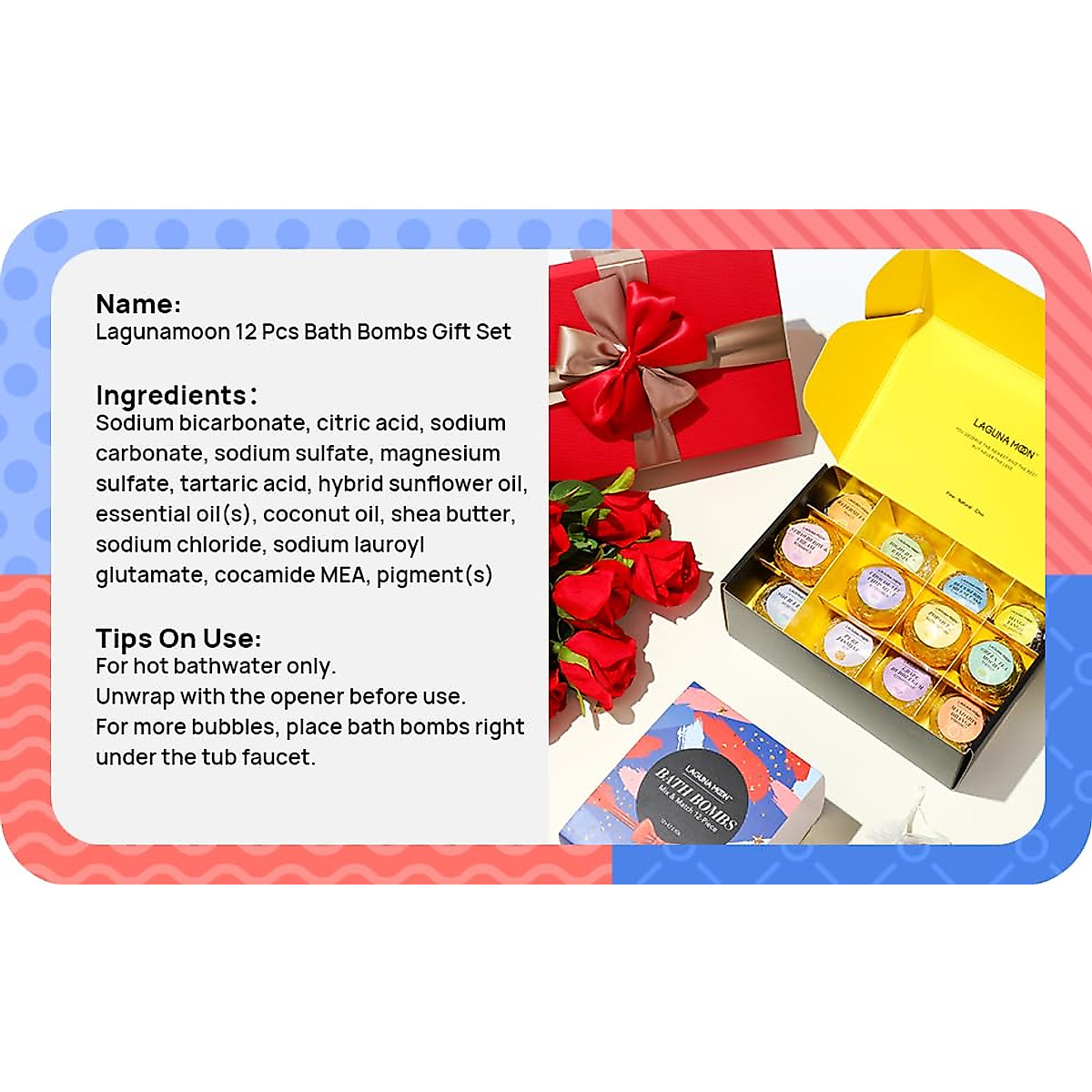 Bath Bombs Gift Set - Organic Extra Large 12 Pack Handmade Natural Bath Bombs with Essential Oils, Sea Salt, Shea Butter, Coconut Oil - Perfect Birthday, Valentines Gift for Women, Kids