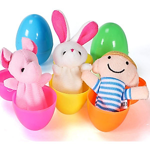 Tacobear 38Pcs Finger Puppets Bulk Set Soft Velvet Cartoon Finger Puppets for Toddlers 1-3, 32 Animals and 6 People Family Members Easter Basket Stuffers Gifts Toys Cute Finger Puppets for Kids Baby