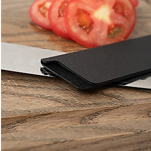 Restaurantware Sensei 8.5 x 2 Inch Knife Sleeve, 1 BPA-Free Knife Protector - Fits Santoku and Chef's Knife, Felt Lining, Black Plastic Knife Blade Guard, Durable, Cut-Proof