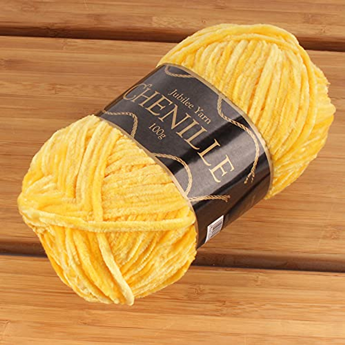 JubileeYarn Chenille Yarn - Worsted Weight - 100g/Skein - Topaz - 2 Skeins