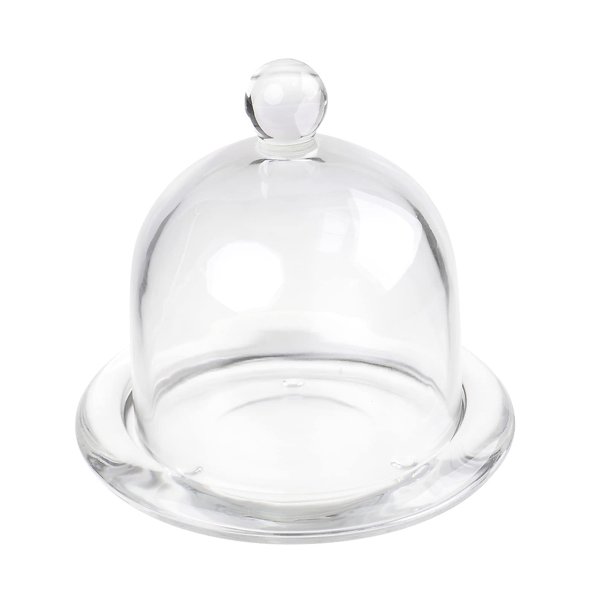 KVMORZE Glass Dessert Dome with Base, Mini Decorative Cake Tray with Glass Dome Cover, Cake Fruit Display Server Tray for Kitchen, Party, Weddings, Appetizer Dessert and Cheese Serving Platter