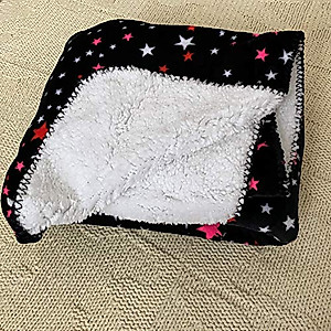 Victoria's Secret Victoria's Secret Blanket Fashion Show Sherpa Black Stars Print Large, Purple