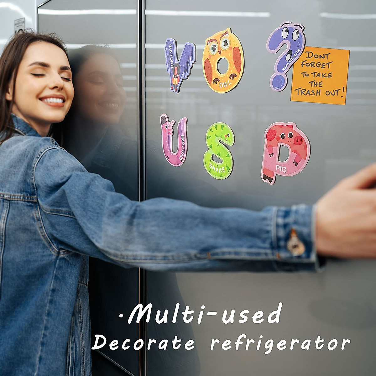 Magnetic Letters for Classroom Whiteboard, Alphabet Magnets ABC for Toddlers Fridge 3+ Year Old, Large Jumbo Refrigerator, Spelling Preschool Learning Toys for Boys Girls, Educational Games for Kids