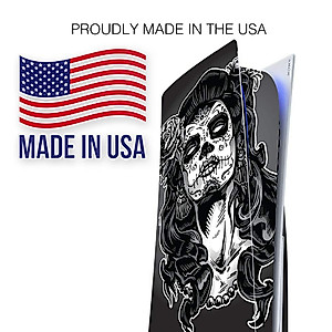 ITS A Skin Skins Compatible with Sony Playstation 5 Console Disc Edition - Protective Decal Overlay Stickers wrap Cover - Sugar Skull Girl Dia de Los meurtos
