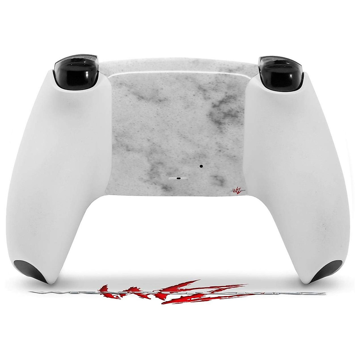 WraptorSkinz Skin Wrap compatible with Sony PS5 DualSense Controller Marble Granite 07 White Gray (CONTROLLER NOT INCLUDED)