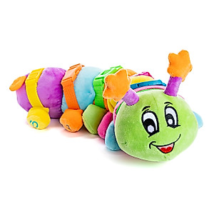 Buckle Toys - Bentley Caterpillar - Travel with Toddler Must Have Activity Toy - Fine Motor Skill Development - Counting and Color Recognition Stuffed Animal