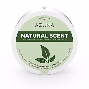Azuna All-Natural Odor Remover Gel, Large Room | Air Purifier with Tea Tree Oil | Plant-Based & Long Lasting | For Pet Odors, Smoke & Strong Odors | Natural Scent, 8 oz.