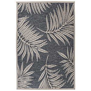 Rugshop Leaf Design for Patio Rugs,Deck Rugs,Balcony Rugs Indoor/Outdoor Area Rug 7'10" x 10' Blue