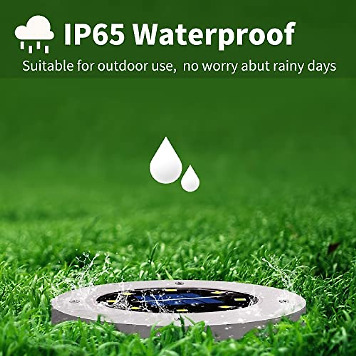 GZKPL Solar Ground Lights, Solar Landscape Lights with 8 LED Disk Lights Outdoor Pathway Lights Decorative for Landscape Pathway Patio Yard Walkway Path Fence Lawn Driveway (White)