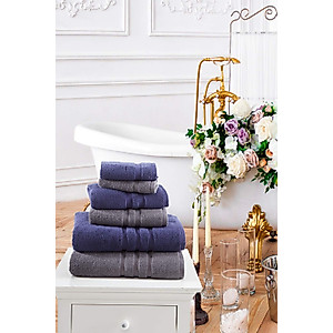 VETERAN TEXTILE LLC Luxury Hotel & Spa, Turkish COTTON,6 Pieces Towels Set, Max-Softness by Veteran Textile (DARK GREEN)