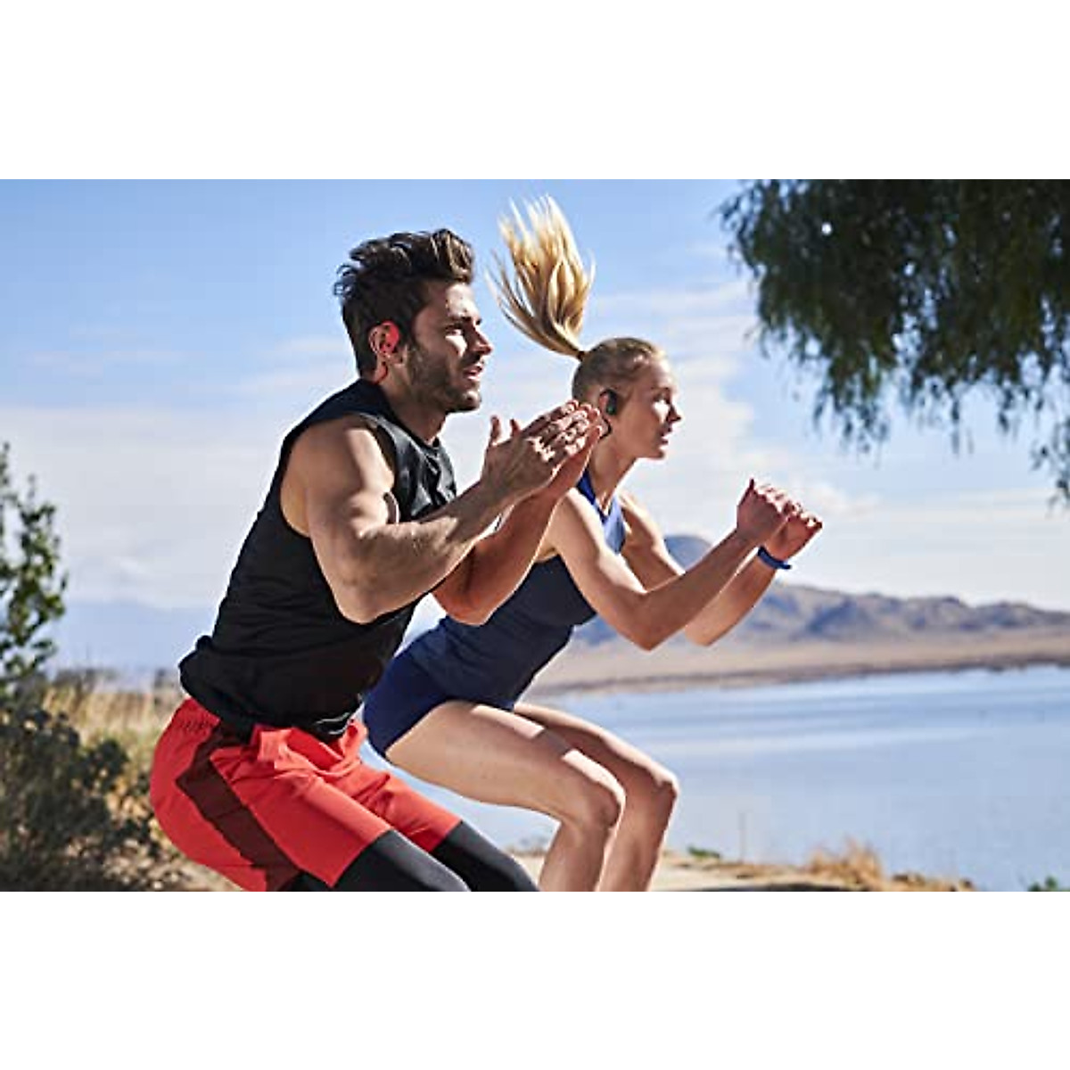 JBL ENDURANCE JUMP- Wireless heaphones, bluetooth sport earphones with microphone, Waterproof, up to 8 hours battery, charging case and quick charge (Red)