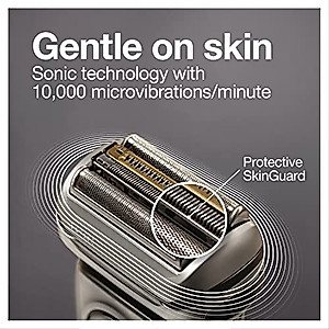 Braun Electric Razor for Men With Precision Beard Trimmer, Rechargeable, Wet & Dry Foil Shaver, Clean & Charge Station & Travel Case, Silver, 3 Piece Set