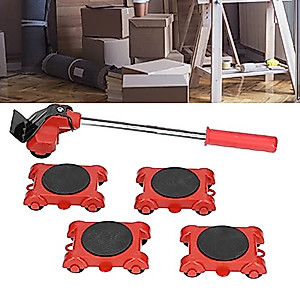 Furniture Movers, Adjustable Height Heavy Duty Furniture Lifter with 4 Sliders 150KG Load Capacity for Sofas, Couches and Refrigerator (Red)
