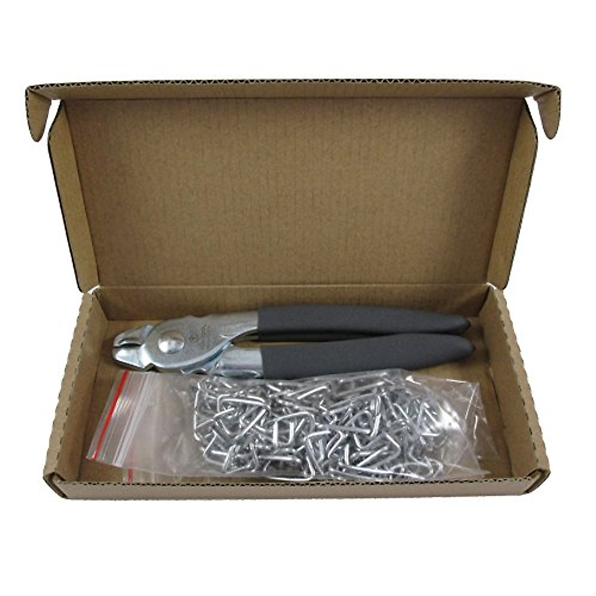 Hog Ring Pliers & 150 Galvanized Hog Rings, Professional Upholstery Installation Kit