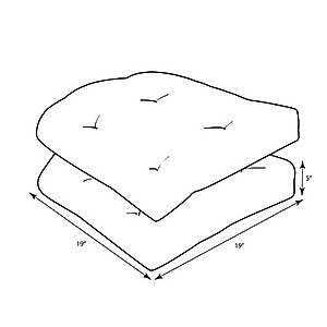 Pillow Perfect Outdoor/Indoor Hockley Banana Tufted Seat Cushions (Round Back), 2 Count (Pack of 1), Yellow