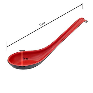 5 Pack Plastic Rice Spoons Rice Spoons Chinese Won Ton Soup Spoon Asian Plain Style Soup Spoons