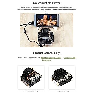 Waveshare UPS Power Module (B) for Jetson Nano 5V Uninterruptible Power Supply 5A High Current with Pogo Pins Connector