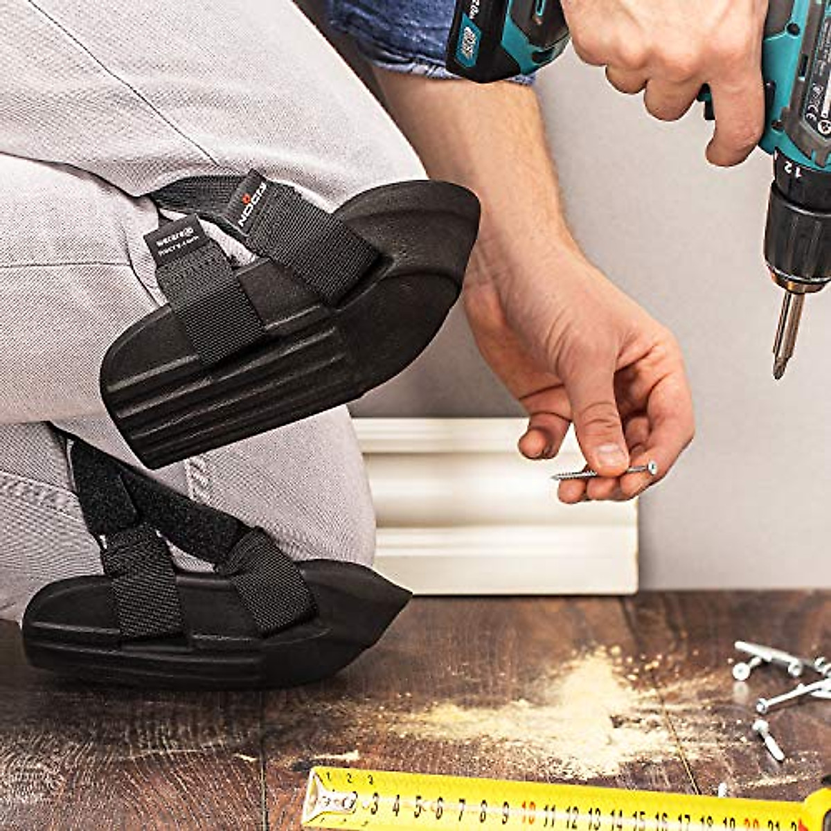 NoCry Foam Knee Pads for Work — Waterproof and Lightweight Knee Pads for Cleaning, and Easy Fit Knee Pads for Gardening with Adjustable Straps — Perfect Work Knee Pads for Women