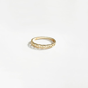 GELIN 14k Solid Gold Stackable Ring for Women - Size 8