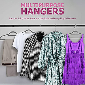 ATZJOY Non Slip Clothes Hangers Space Saving Velvet Hangers (100 Pack, Gray)