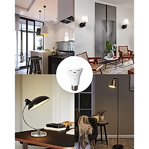 Bailoch 2 Pack Magic Rechargeable Light Bulbs with Remote, 3 Color Temperatures Dimmable Battery Operated Light Bulb, E26 Wireless Emergency Battery Powered light bulb, 2600mah,Timer, USB Rechargeable