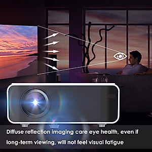 ASHATA Projector 1500 Lumens 4K HD Video Projector 150'' Home Cinema LCD Movie Projector with Remote Control Support 1080P VGA AV USB Bluetooth for Home Entertainment