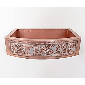 Copper Farmhouse Round Apron Kitchen Sink Silver Design