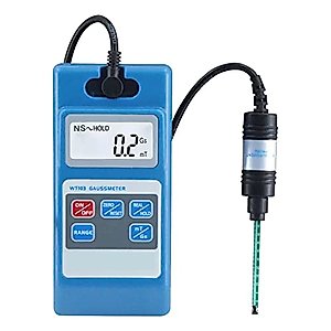GLTL Gaussmeter Tesla Meter Surface Magnetic Field Tester with N/S Function + Metal Probe