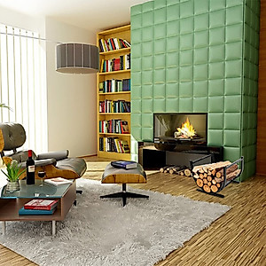 HECASA 17 Inches Indoor/Outdoor Firewood Log Rack Holding Storage Bracket Small Fireside Log Storage Decorative Wood Holder Duty Steel