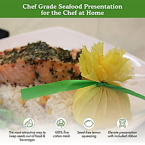 Regency Wraps Lemon Cover With Ribbon For Seed Free Squeezing of Lemon Halves or Wedges, Ribbon Wrap, Yellow (100 Count)