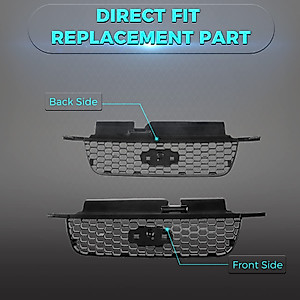 Titanium Plus Autoparts 2005-2007 Compatible With FORD Escape Front Grille Grill Black FO1200446 5L8Z8200AAB