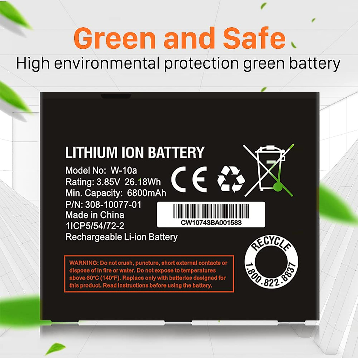 SHENMZ W-10a Battery, [6800mAh] Ultra High Capacity Replacement Battery for Netgear MR1100 AT&T Nighthawk M1 LTE Mobile Hotspot Router Netgear W-10 W-10A