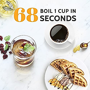 Pukomc Electric Kettle - 1.7L Hot Water Boiler - Glass Tea kettle with Wide Opening and Led Indicator, Auto Shut-Off and Boil-Dry Protection - Series 9460