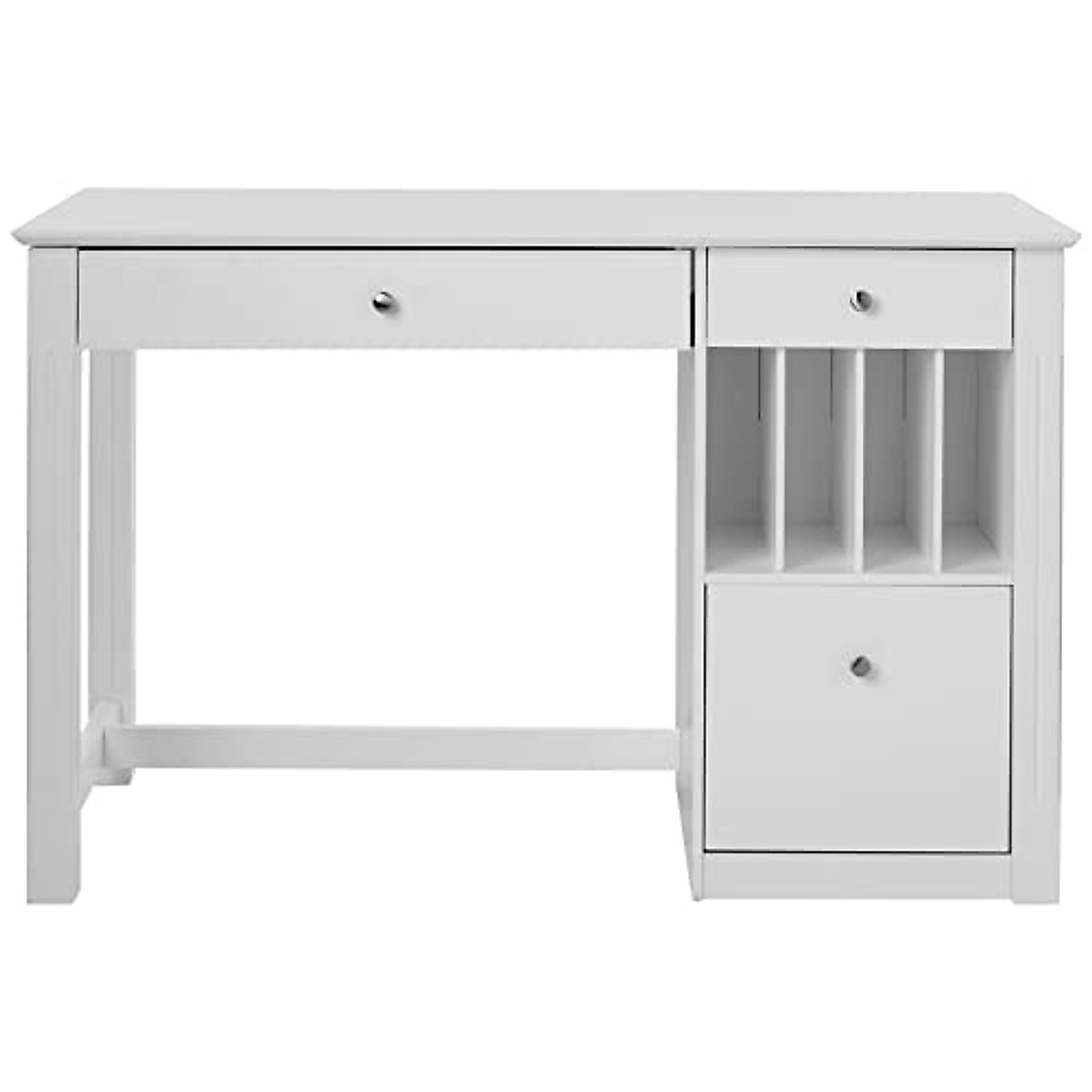 Walker Edison Modern Wood Computer Writing Desk Storage File Drawer Office Home Office Workstation Small, 48 Inch, White